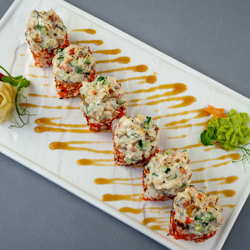 Ролл запеченый с мясом краба 1/220/80